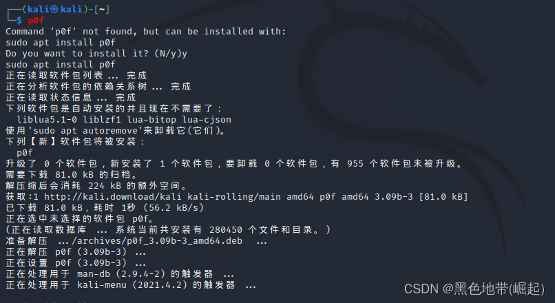 【kali-信息收集】（1.5）系统指纹识别：Nmap、p0f_kali pof-CSDN博客