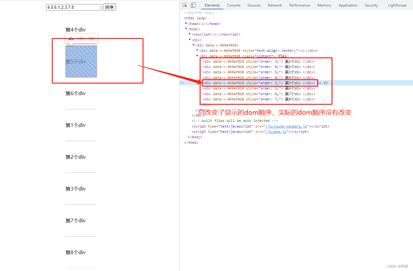 前端实现动态dom排序（使用css的属性）前端按顺序生成dom Csdn博客