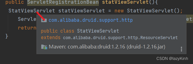 springboot配置druid的监控功能时ServletRegistrationBean＜StatViewServlet＞报红——javax与jakarta冲突_druid jakarta ...
