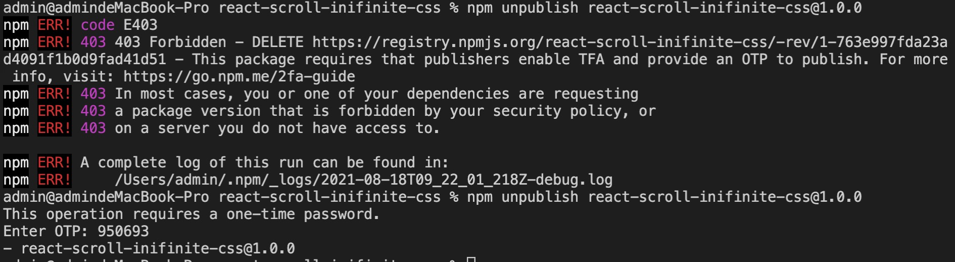 npm发布、卸载、以及解决报错_npm卸载某个插件-CSDN博客