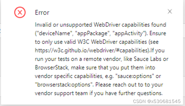Appium Inspector 常见启动报错解决方法_could not connect to server; are you sure it's run-CSDN博客