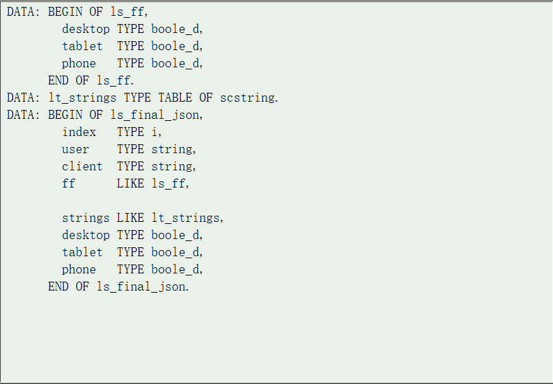 json转换为abap数据对象并输出数据声明_json 在线转abap-CSDN博客