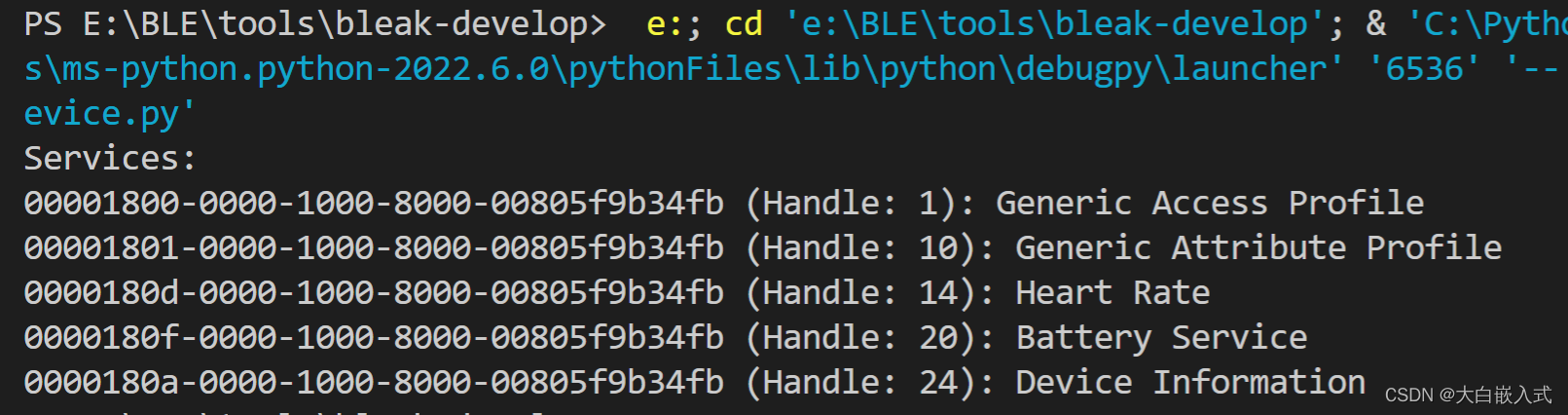 【Bleak】五、连接及发现服务_电脑 模拟 ble设备-CSDN博客