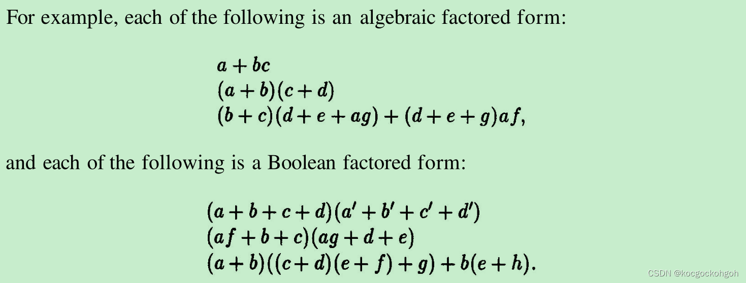 Logic Synthesis And Verification Algorithms Gary D. Hachtel & Fabio Somenzi 第十章_factored form-CSDN博客