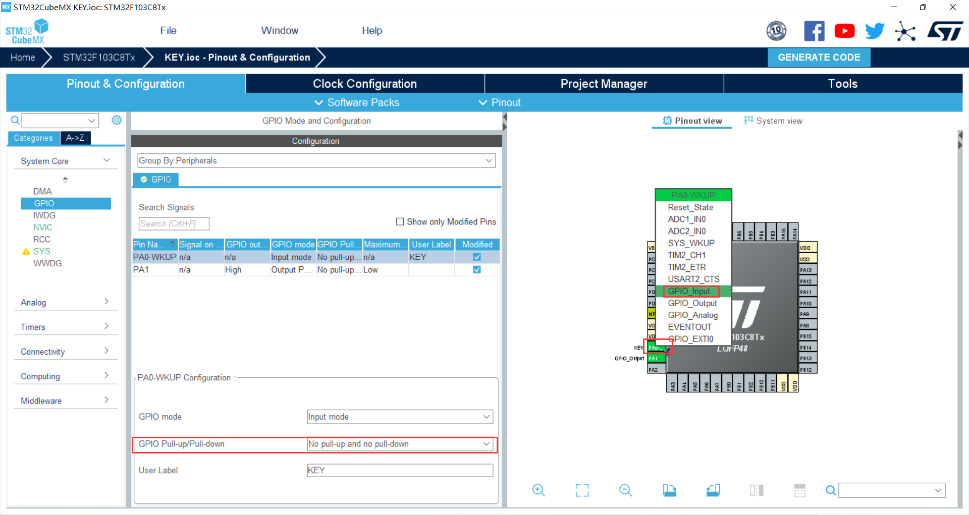 GPIO口详解、HAL库操作按键_hal库gpio位操作-CSDN博客