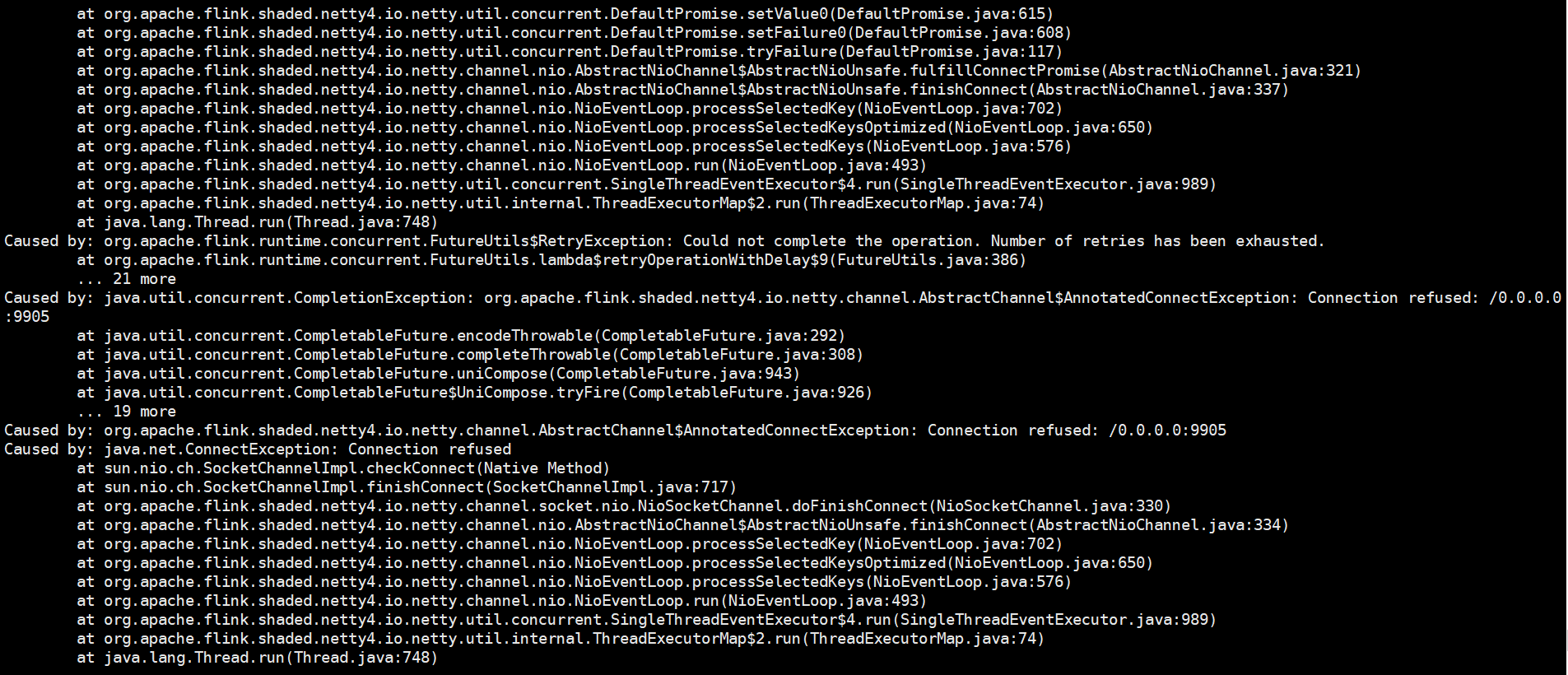【日常Exception】第二十五回：Flink启动job时报错，AbstractChannel$AnnotatedConnectException: Connection refused ...