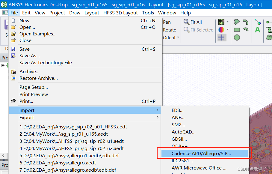 Ansys Electronics Desktop 导入Allegro版图及其HFSS模型的生成_allegro pcb导入hfss-CSDN博客