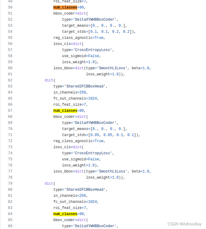 The `num_classes` (80) in Shared2FCBBoxHead of MMDataParallel does not matches the l ...