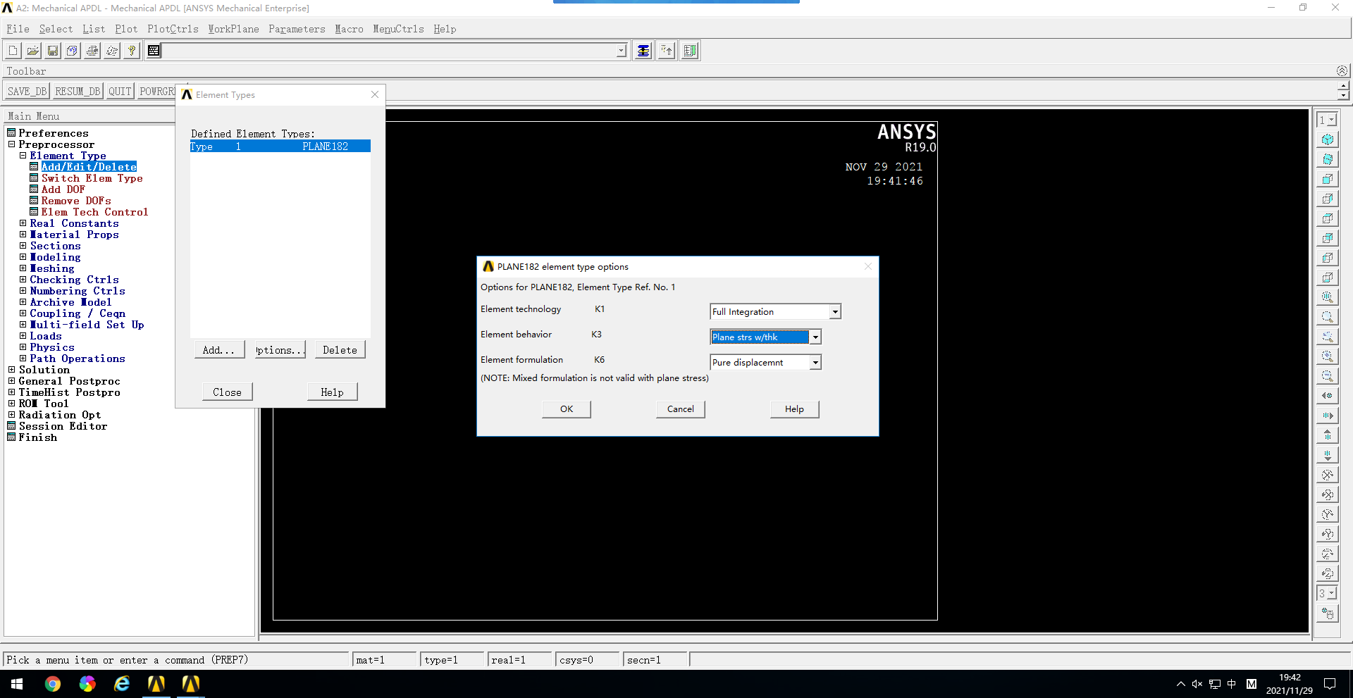 [ANSYS APDL] 平面单元应力分析全步骤截图详解_apdl绘制平面单元-CSDN博客