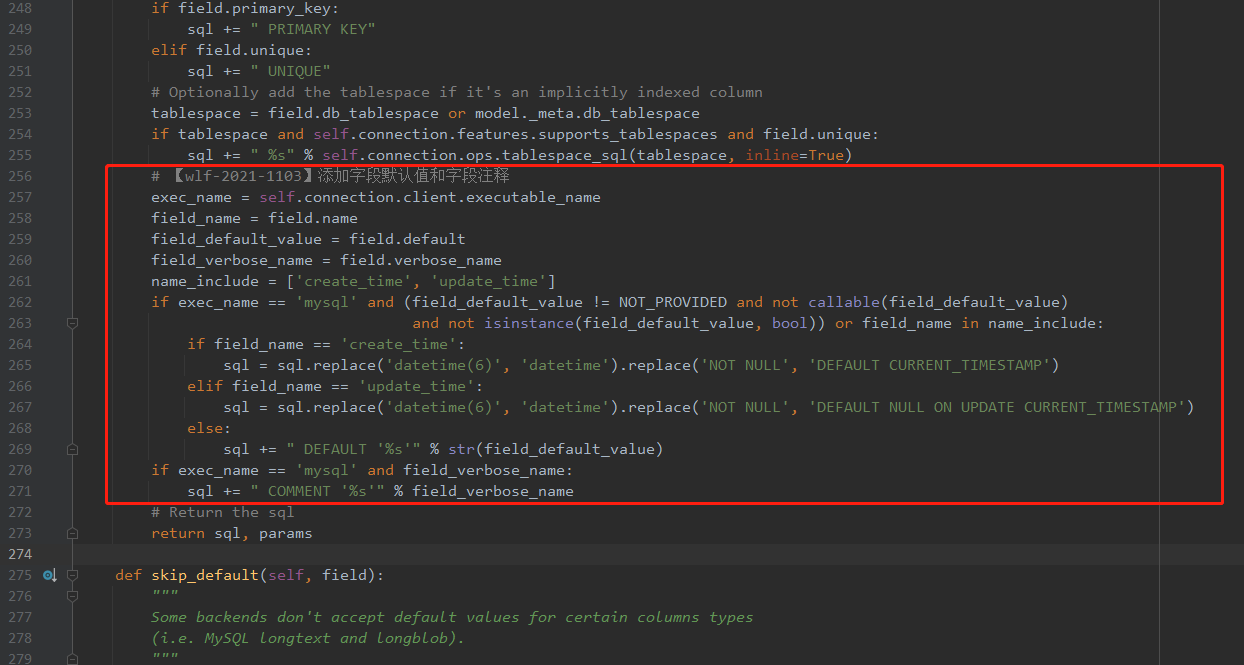 【django模型】为数据库添加【表注释】【字段注释】【字段默认值】【日期默认值】_django 给数据库字段加备注-CSDN博客