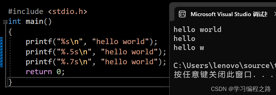 C语言printf和scanf详细介绍_printf double-CSDN博客