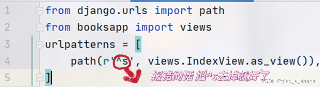 WARNINGS: ?: (2_0.W001) Your URL pattern ‘^s‘ has a route that contains ...