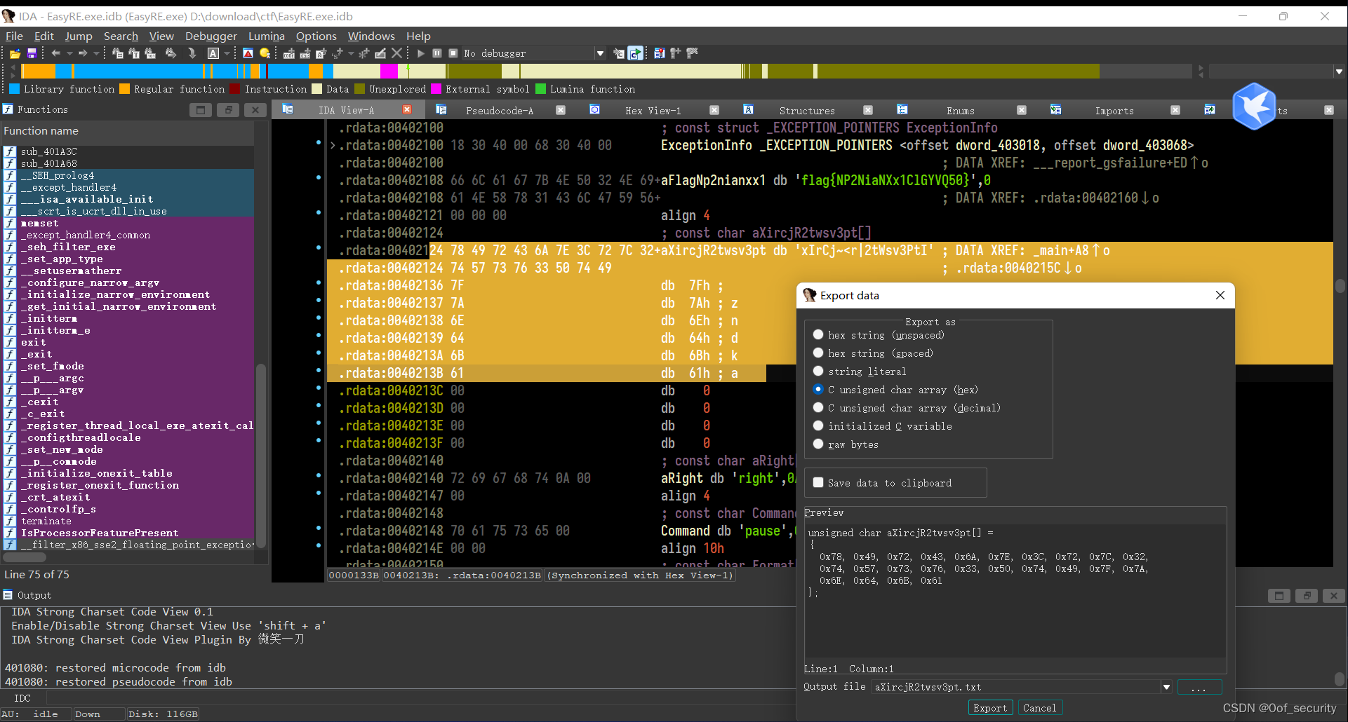 [XCTF] 逆向 EasyRE_easyre 逆向-CSDN博客