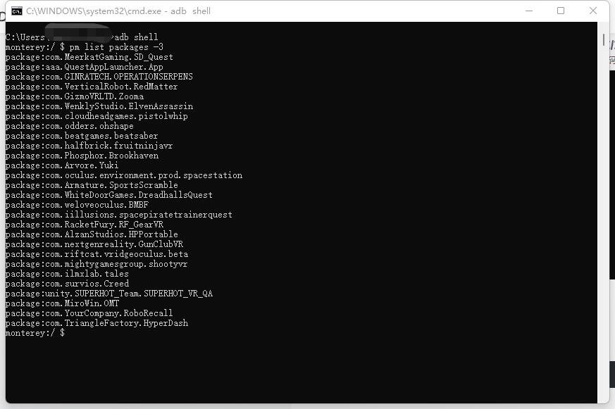 关于Oculus Quest使用ADB调用的笔记记录_quest adb-CSDN博客