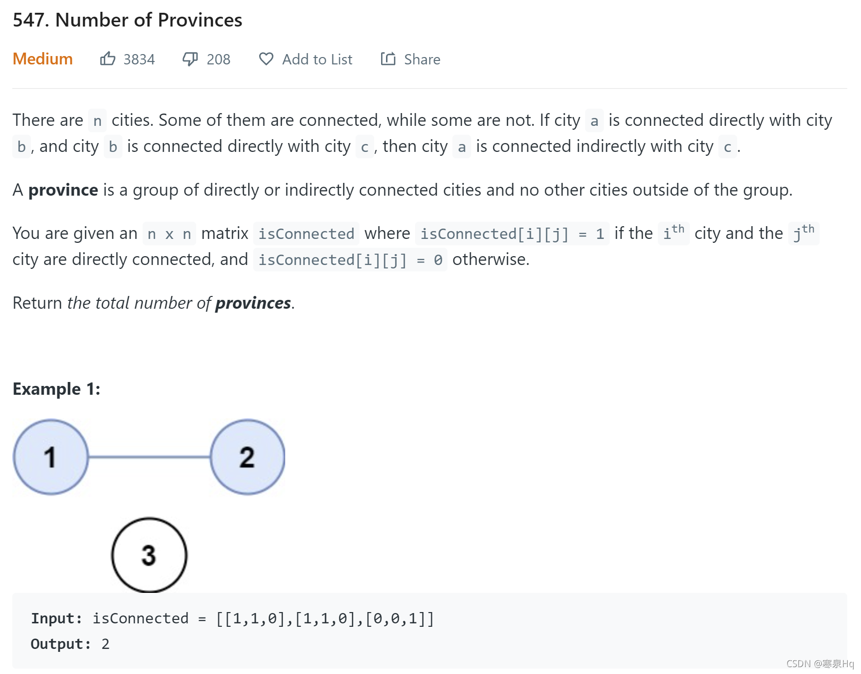 Leetcode 547 Number Of Provinces 547 省份数量(图的邻接矩阵 Dfs)我国各省邻接矩阵数据 Csdn博客