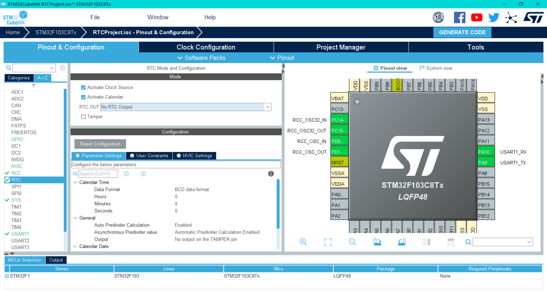 STM32F103基于RTC实现简单日历_stm32f103 rtc 例程-CSDN博客