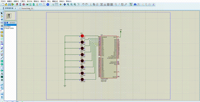 STM32流水灯实验(通过Keil5和Proteus8.15仿真软件实现)_stm32 gpio 仿真-CSDN博客