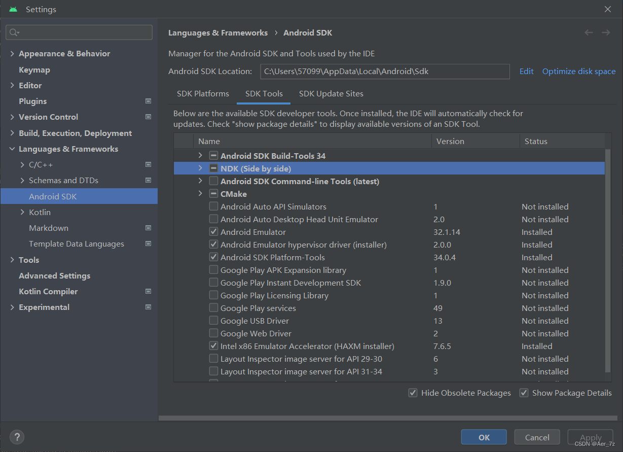 【问题方案解决】[CXX1101] NDK at 目录\Android\Sdk\ndk\22.1.7171670 did not have a source.properties file ...