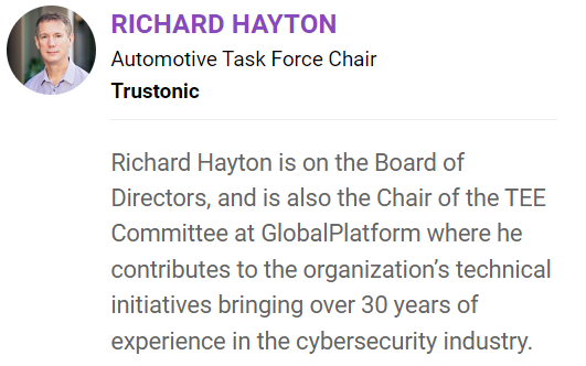 GlobalPlatform成立汽车工作组,主席由于Trustonic的Richard Hayton担任_global platform automotive sesip-CSDN博客