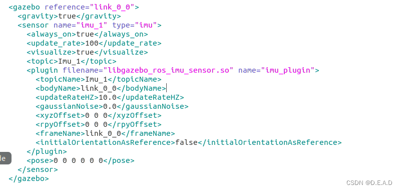 我在Gazebo中加入了IMU传感器，并用Python发布了话题和传感器数据，可是为什么数据都为0，哪里漏了或者错了_imu仿真 python-CSDN博客
