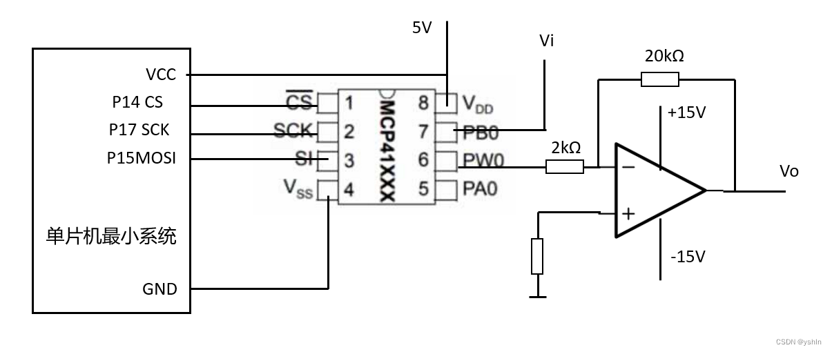 使用MCP41010搭建可变增益放大电路(采用SPI与模拟SPI通讯)-CSDN博客