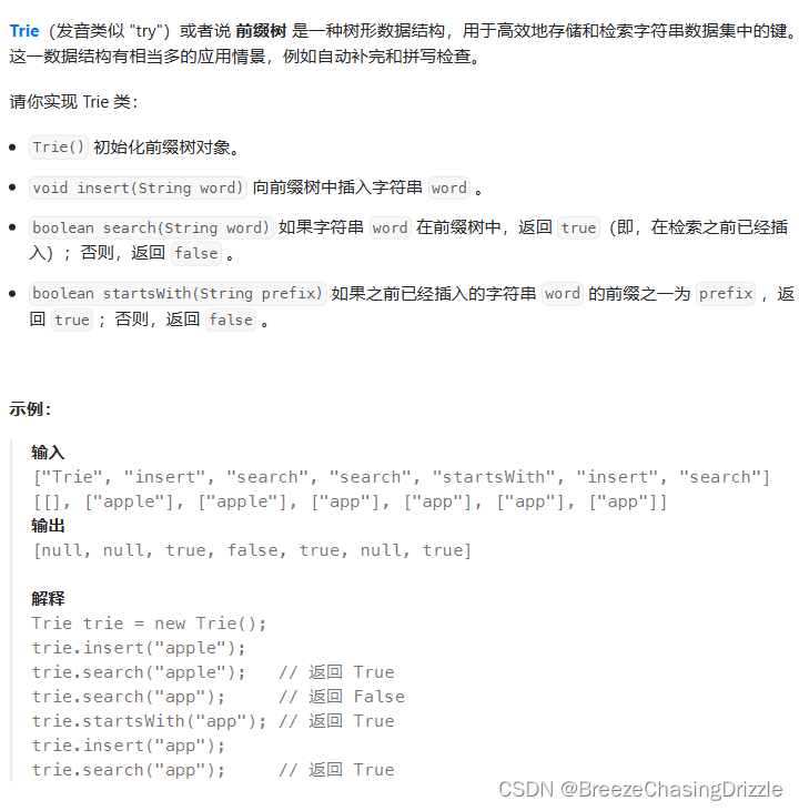 面试经典 150 题 1 —(字典树)— 208 实现 Trie 前缀树 Csdn博客