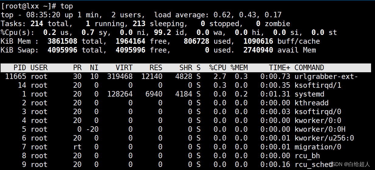 Linux进程和计划任务管理linux任务管理器 Csdn博客