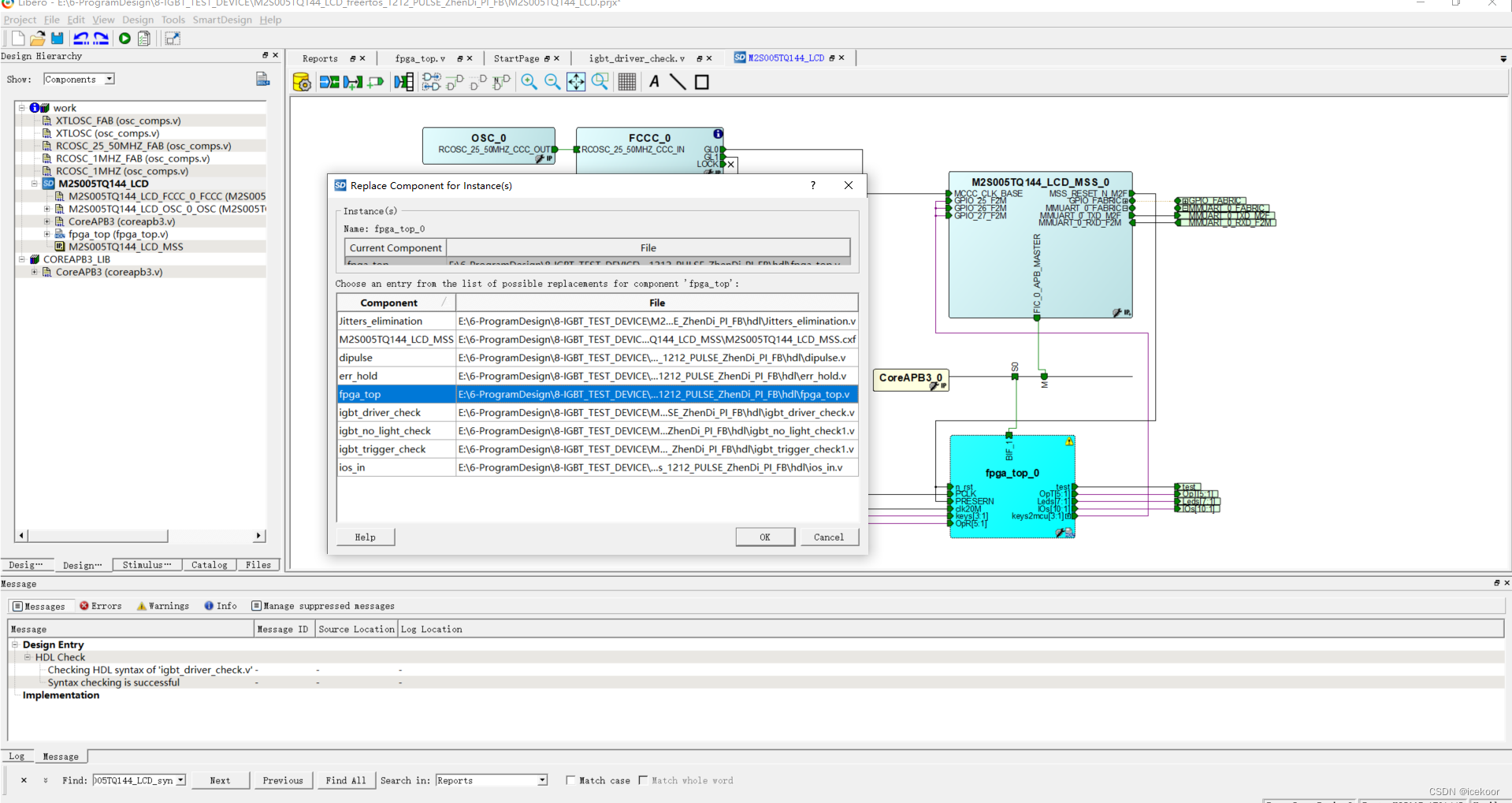 Microsemi的FPGA开发环境Libero编译器更换后.tcl文件问题解决办法_microsemi fpga加法错误-CSDN博客