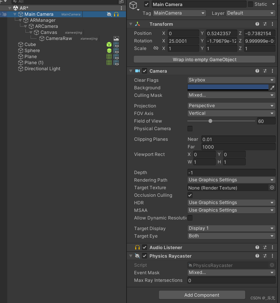 Unity 实现简单ar 无识别图,不需要导入easyarvuforia等插件unity Easyar Mega Csdn博客