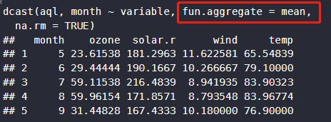 R语言使用reshape2包的dcast函数将dataframe从长表到宽表（Long- to wide-format）、指定单个标识符、、表格转化的时候值不唯一设置聚合函数（均值）_r语言 ...