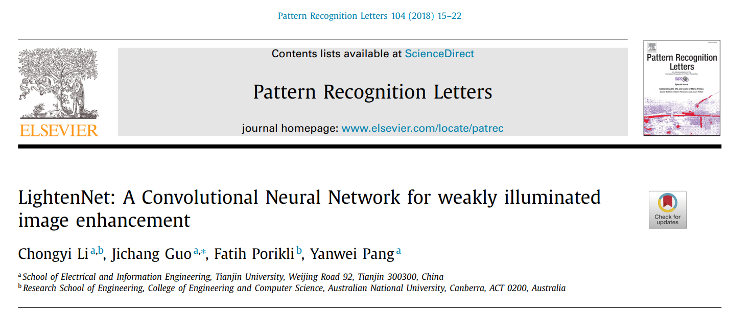 Lightennet A Convolutional Neural Network For Weakly Illuminated Image Enhancement 论文阅读笔记 Csdn博客