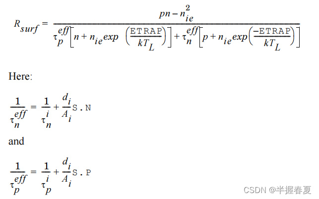 SPAD器件仿真--物理模型_半导体srh-CSDN博客