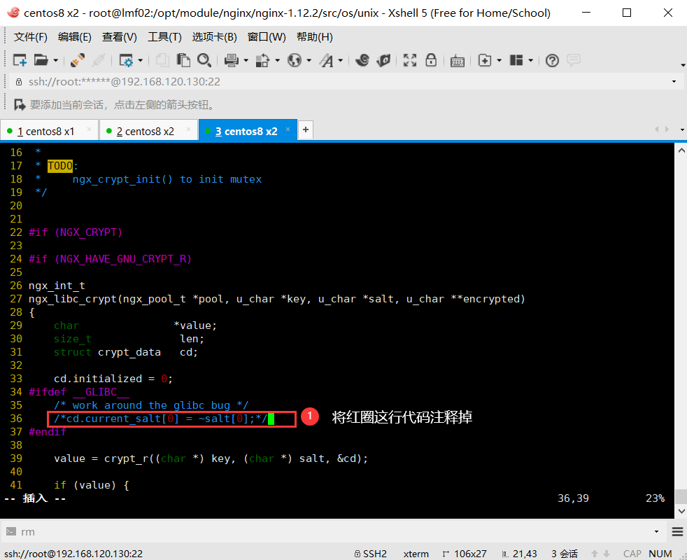 解决：Linux8整合Nginx过程中报错：src/os/unix/ngx_user.c: 在函数‘ngx_libc_crypt’中: src/os/unix/ngx_user.c:36:7 ...