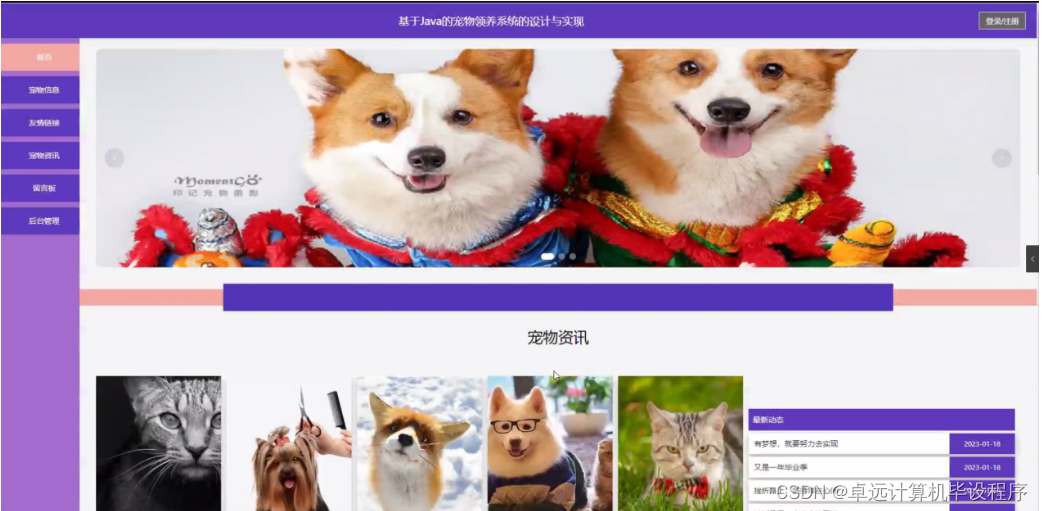 【附源码】基于java的宠物领养系统的设计与实现3a2s39计算机毕设ssmjava毕业设计宠物 Csdn博客