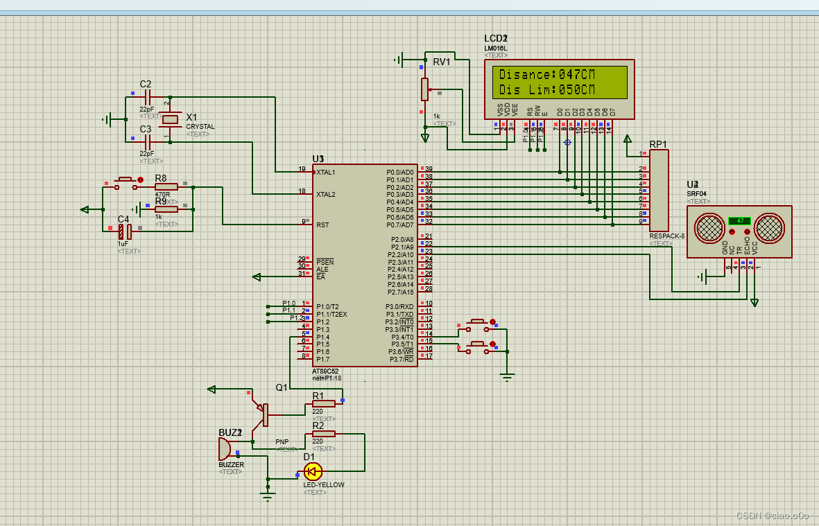 基于AT89C52单片机—超声波测距实验（HC-SR04）_c52 超声波 测距 语音播报-CSDN博客