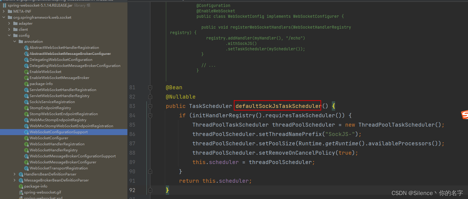 引入websocket的启动报错： Bean named ‘defaultSockJsTaskScheduler‘ is expected to be of type ‘org ...