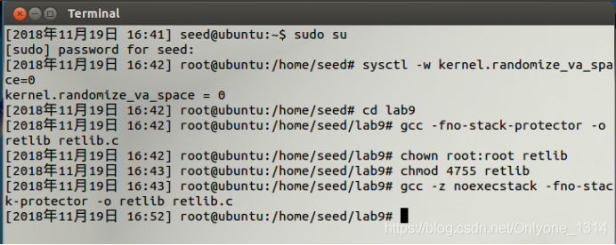 软件安全实验——lab9（缓冲区溢出：return-to-libc绕过非可执行堆栈）_return-to-libc示例-CSDN博客