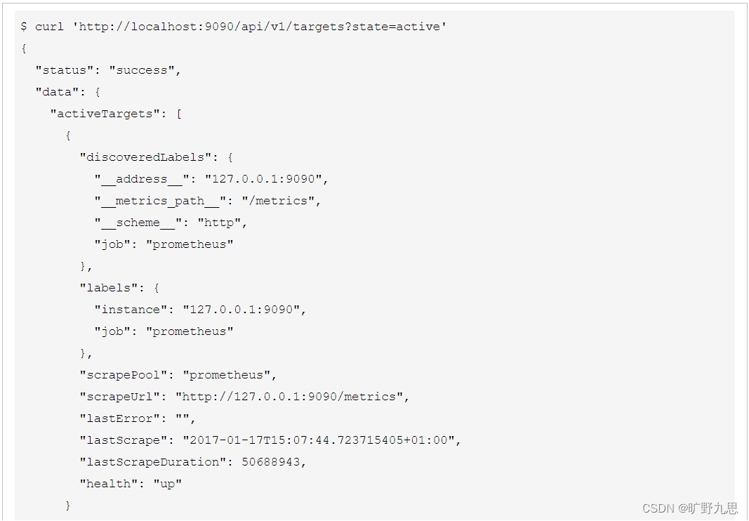 Prometheus查询API说明文档_prometheus 查询接口_旷野九思的博客-CSDN博客