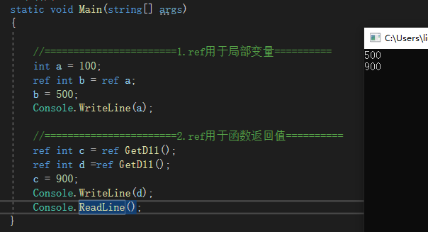 Note（4）：C#ref用于局部变量和ref用于函数返回值_ref int c =ref int a-CSDN博客