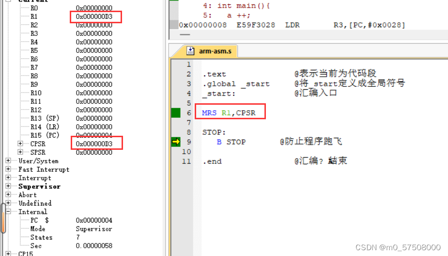 L12D9 ARM汇编指令集_cpsr=0脳000000d3-CSDN博客