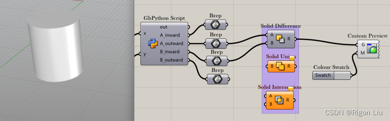Rhino&Grasshopper曲线挤出及Solid布尔运算_grasshopper法线方向挤出-CSDN博客