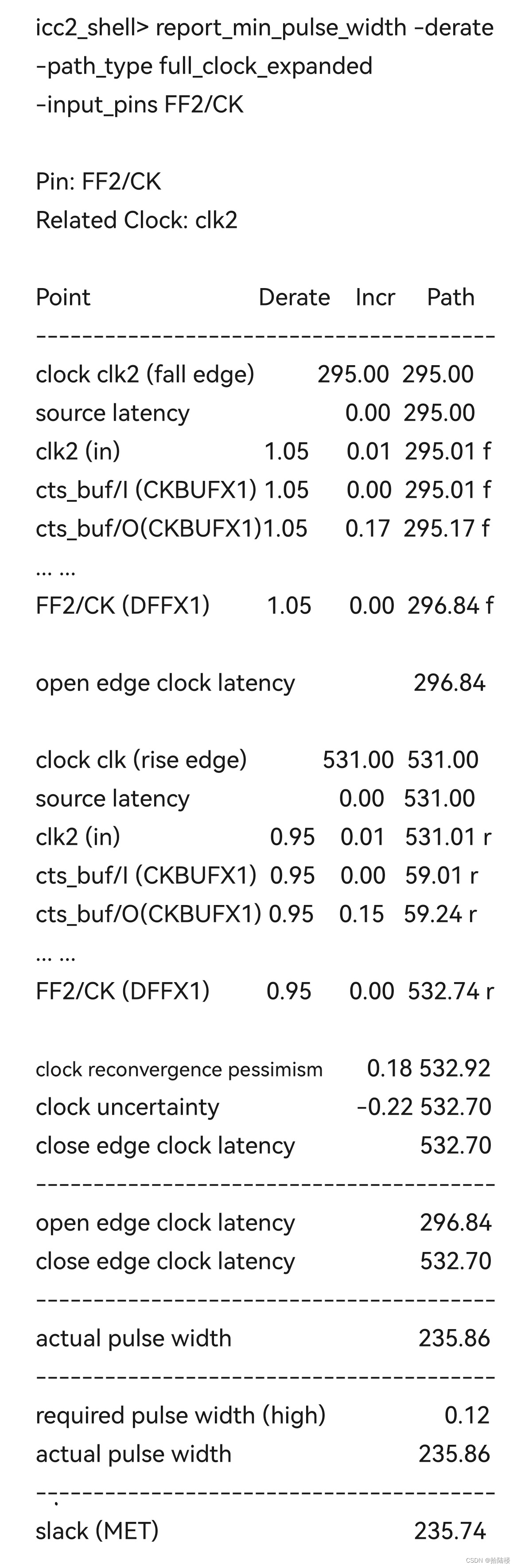 静态时序分析—脉冲宽度检查（Pulse Width Check）_拾陆楼的博客-CSDN博客_min pulse width