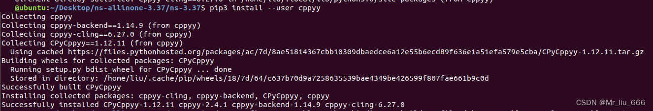 Failed building wheel for cppyy-backend_ns3_pyviz_ns3.37_PyViz visualizer_error: failed building ...