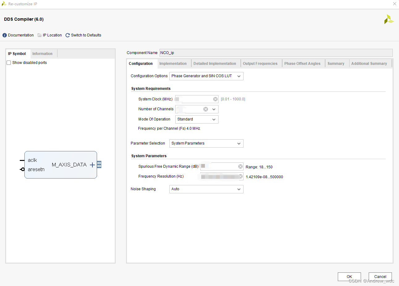 Vivado DDS IP配置_vivado的dds输出频率-CSDN博客