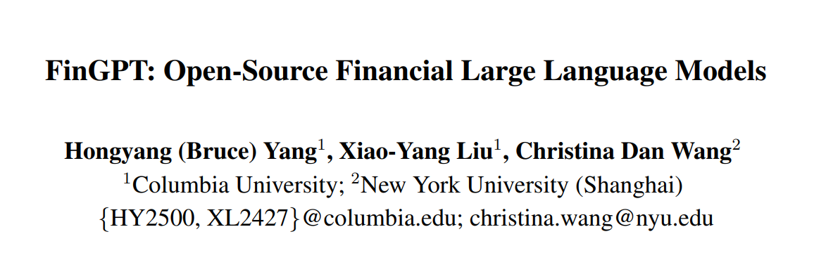 FinGPT:开源金融大型语言模型_金融大语言模型结构设计-CSDN博客