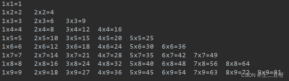 java实现九九乘法表_java99乘法表代码-CSDN博客
