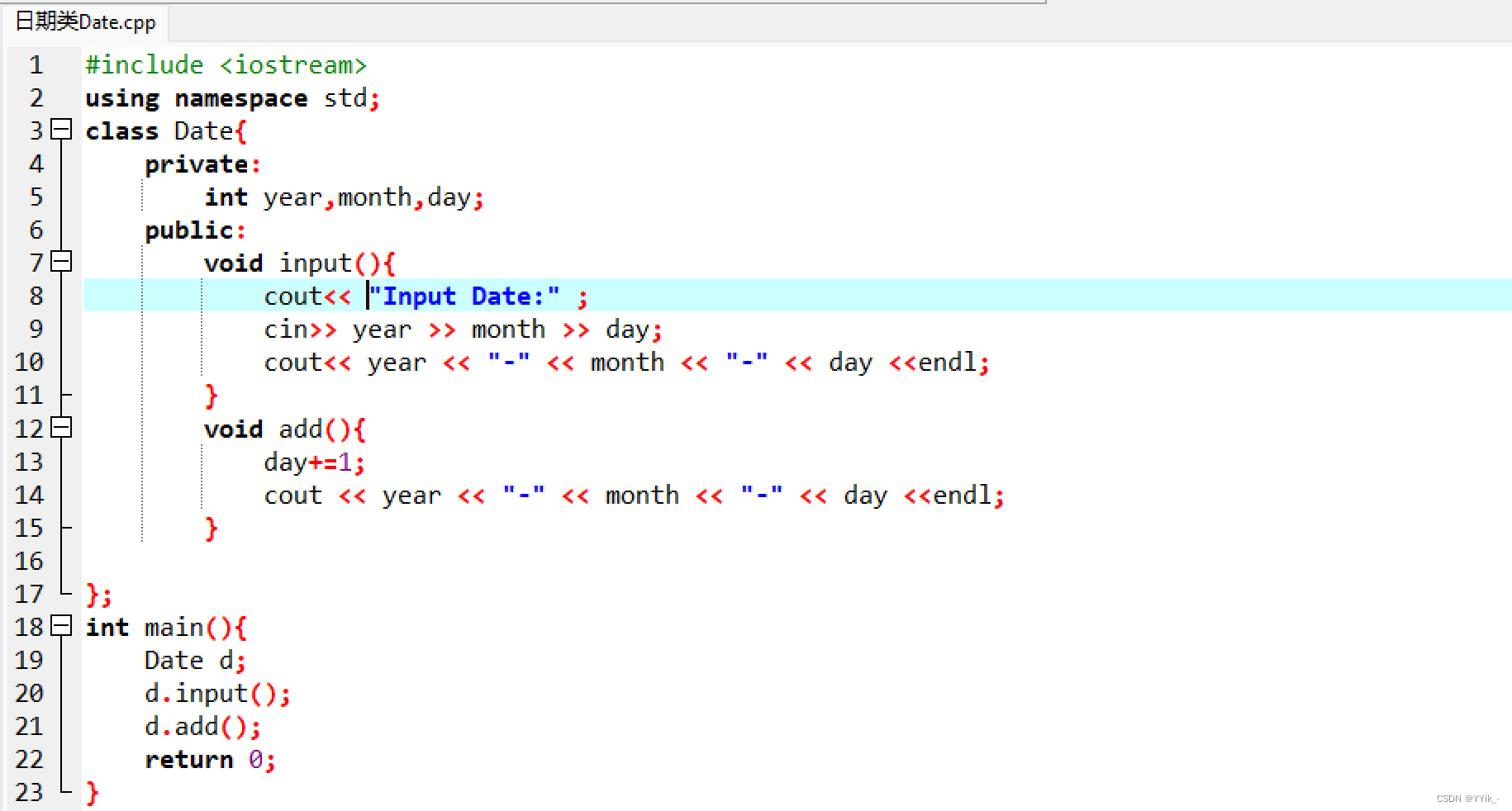 c++练习5：完成函数实现日期类Date-CSDN博客