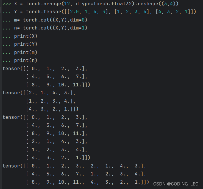 PyTorch中的一些数据操作_coro = func() ^^^^^^ file " ", line 1, in