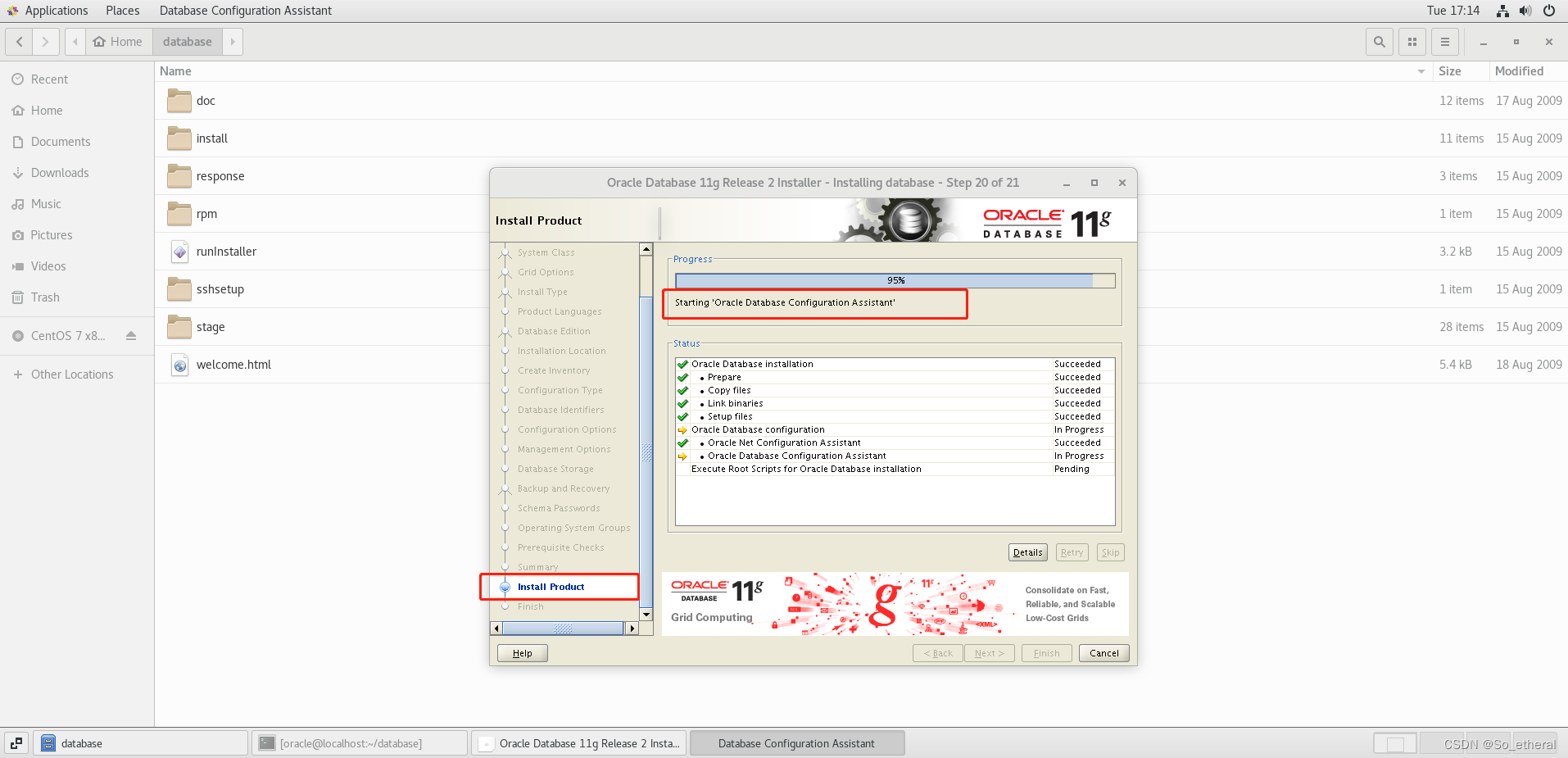 Centos7安装oracle时在install product-- linking text 处卡住_centos 安装 oracle 卡死-CSDN博客